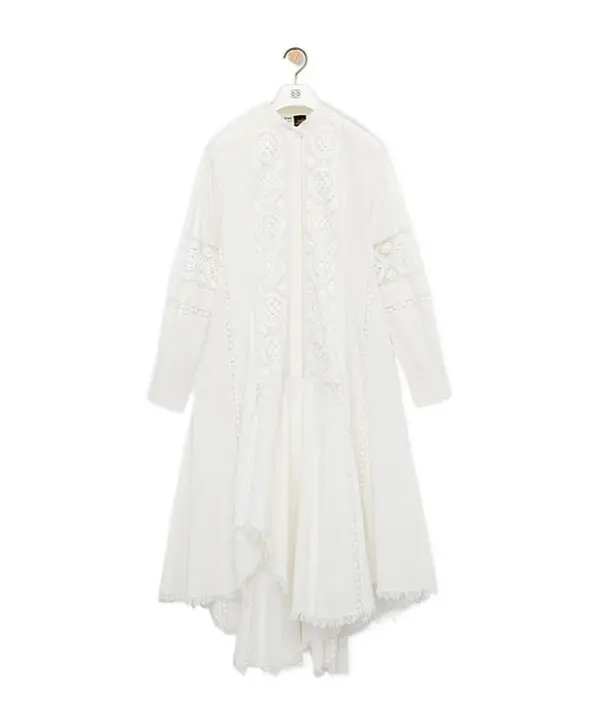 Loewe Shirt Dress In Cotton - White