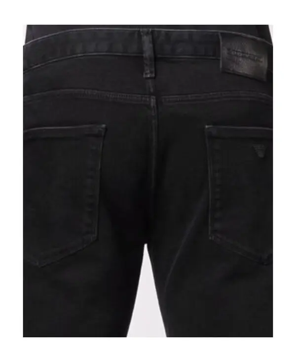 Emporio Armani Low-rise Slim-cut Straight-leg Jeans - Black