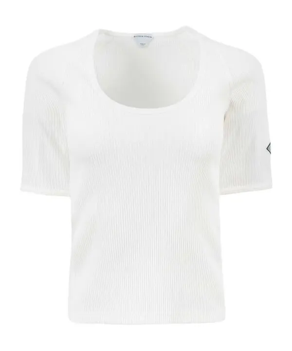 Bottega Veneta Ribbed T-shirt With Embroidered Logo