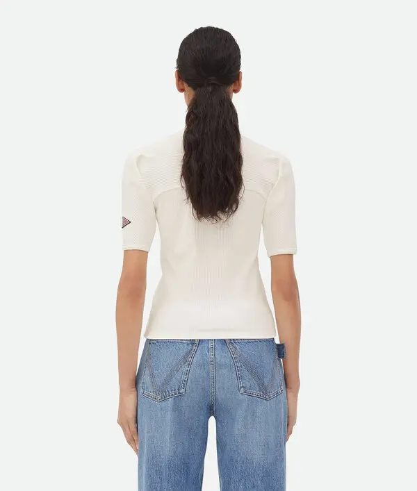 Bottega Veneta Ribbed T-shirt With Embroidered Logo