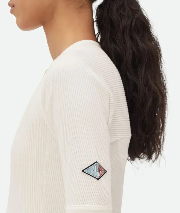Bottega Veneta Ribbed T-shirt With Embroidered Logo