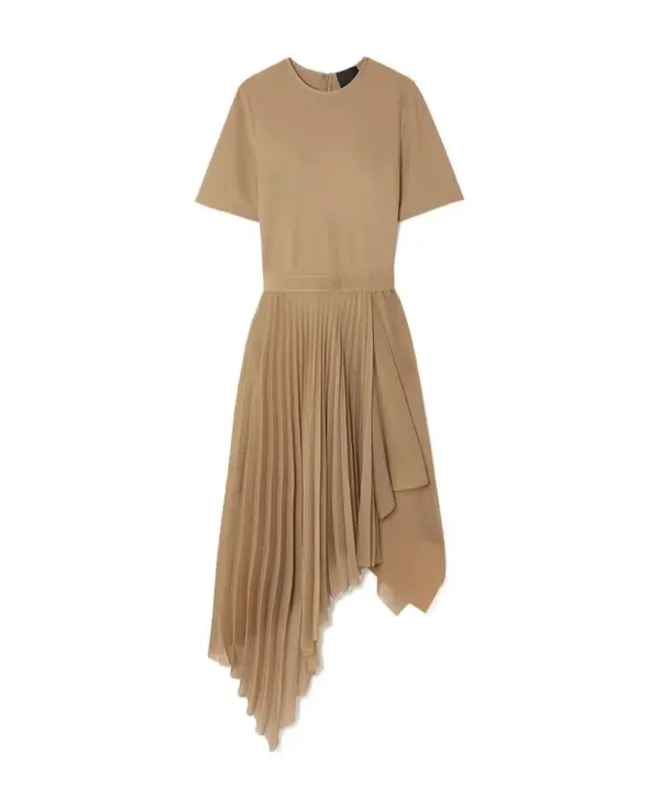 Givenchy Asymmetrical Pleated Georgette Dress