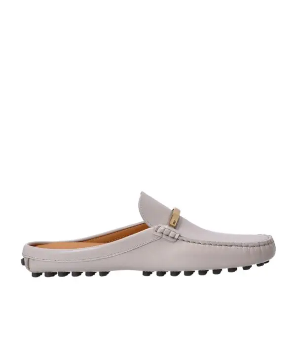 TOD'S Logo Engraved Slip-on Sandals - Grey
