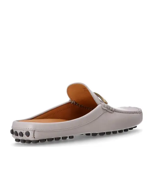 TOD'S Logo Engraved Slip-on Sandals - Grey