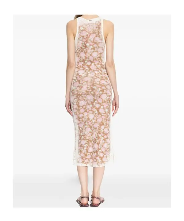 DIESEL® Floral Ribbed Dress - Nude