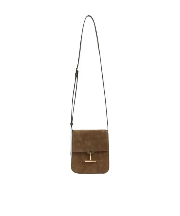 TOM FORD Logo Plaque Shoulder Bag - Brown