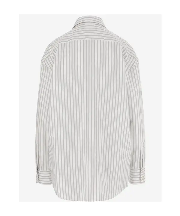 Saint Laurent Striped Button-up Shirt - White