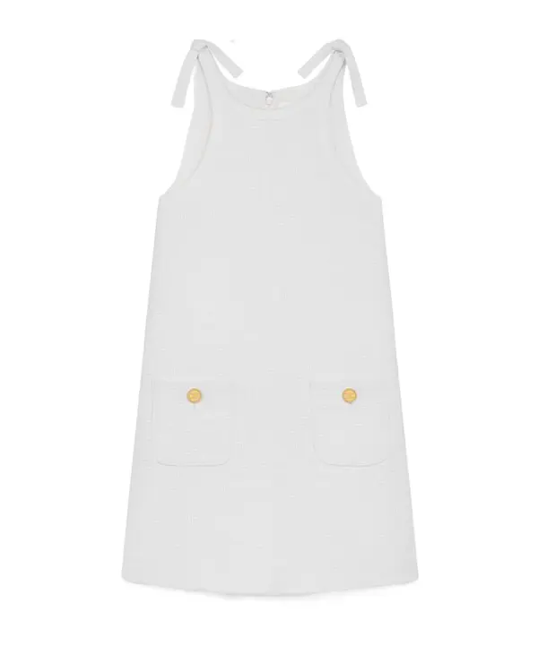Celine Trapeze Mini Dress In Openwork Cotton