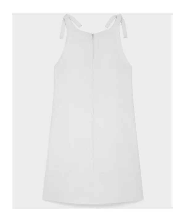 Celine Trapeze Mini Dress In Openwork Cotton