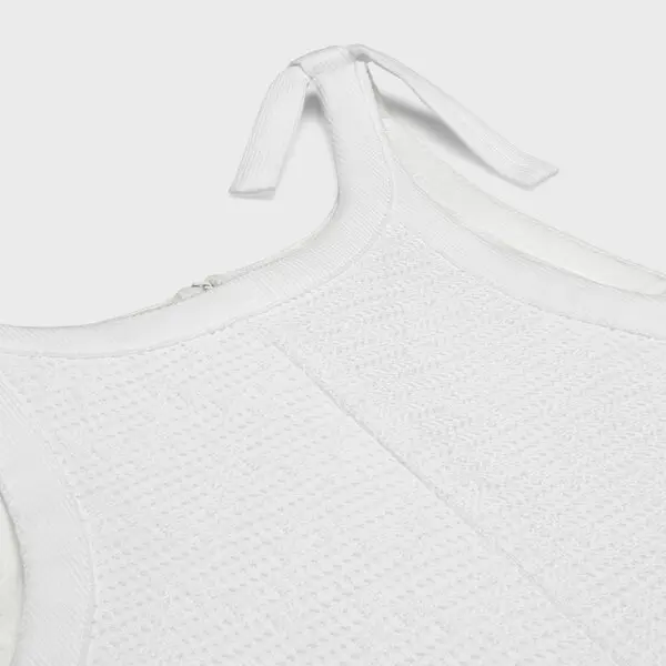 Celine Trapeze Mini Dress In Openwork Cotton