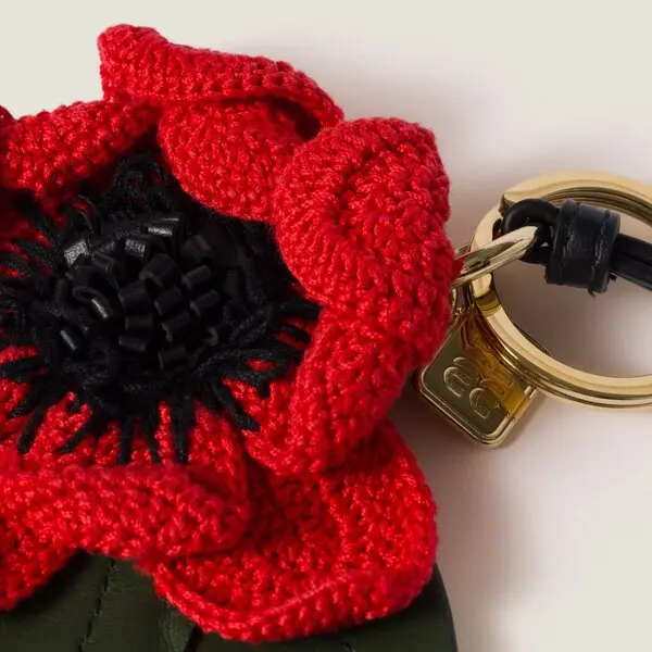 Miu Miu Crocheted Floral Appliqué Key Holder