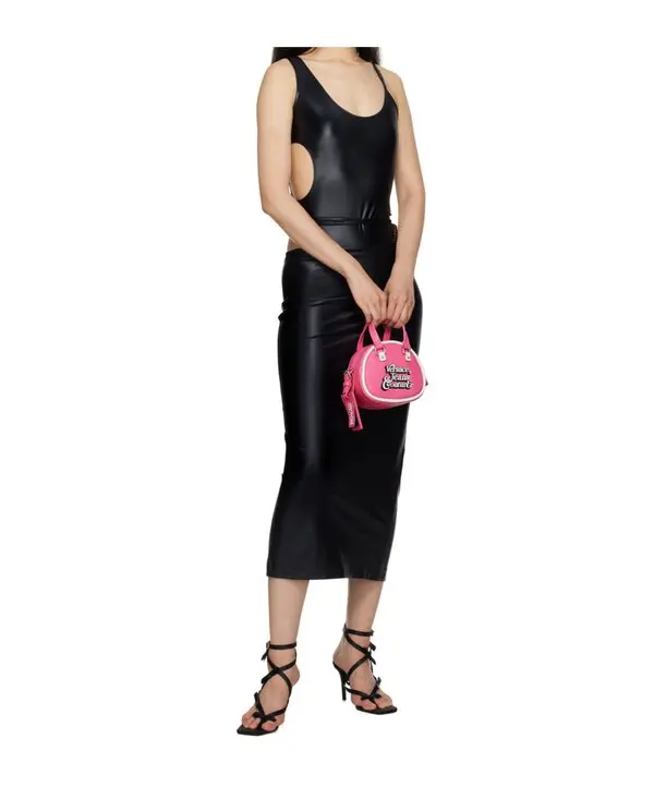 Versace Strapless Asymmetrical Jumpsuit With Logo Hardware