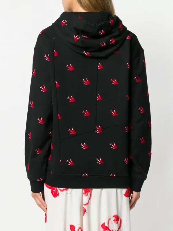 Alexander McQueen Swallow Print Hooded Sweater