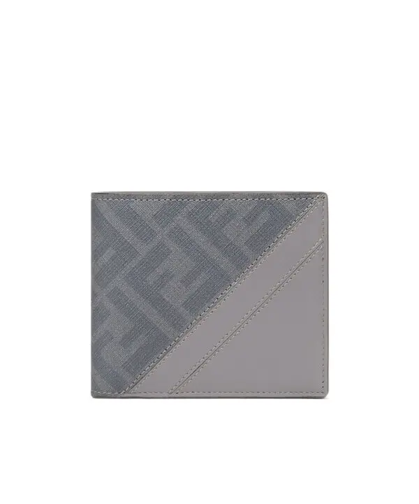 Fendi Diagonal Bi-fold Wallet - Grey