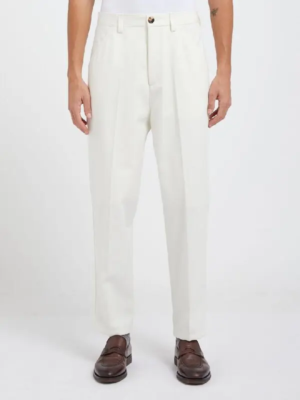 Brunello Cucinelli Straight-leg Tailored Trousers - White