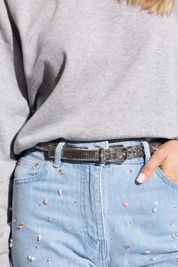 Versace Logo Engraved Buckle Belt