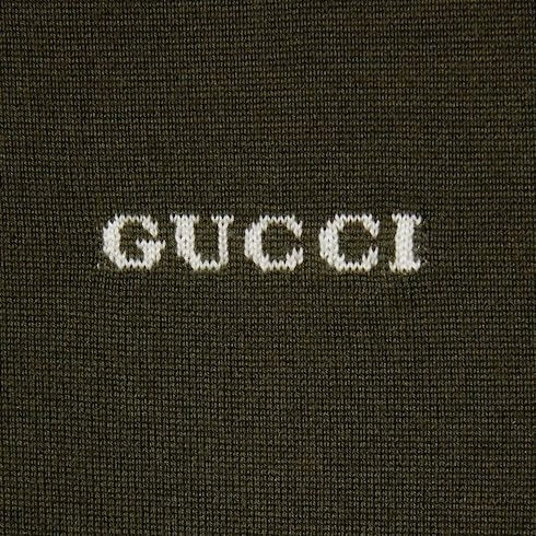 Gucci Cashmere Silk Cardigan With Intarsia Logo