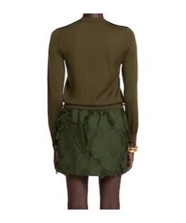Gucci Cashmere Silk Cardigan With Intarsia Logo