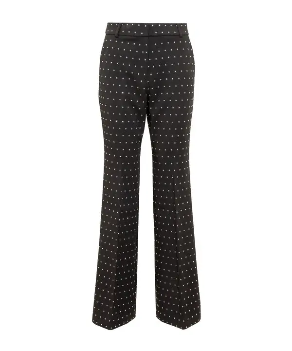Michael Kors Crystal Embellished Boot-cut Trousers - Black