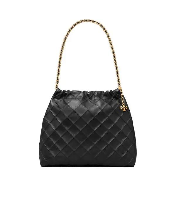 Tory Burch Fleming Drawstring Hobo Bag - Black
