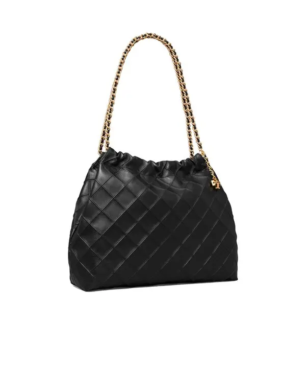 Tory Burch Fleming Drawstring Hobo Bag - Black