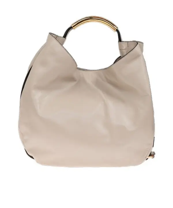 Moschino Lettering Top Handle Bag - Cream