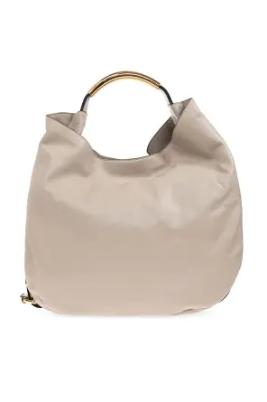 Moschino Lettering Top Handle Bag - Cream