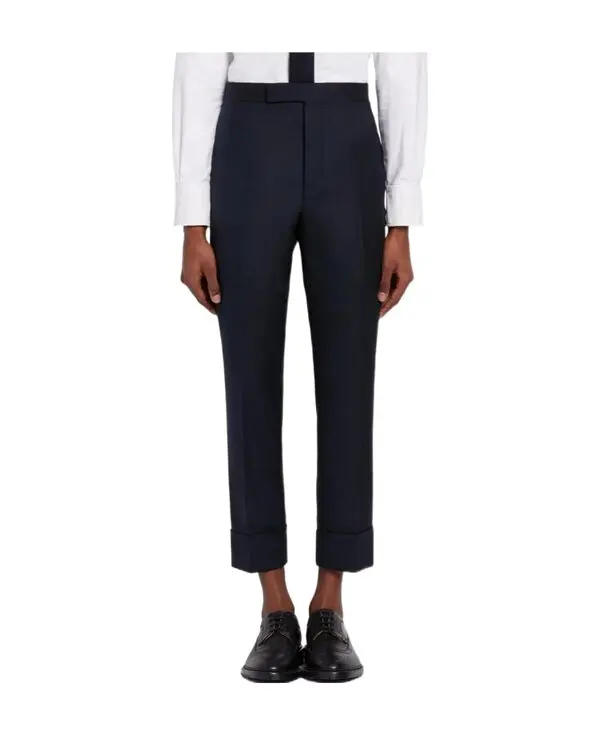 Thom Browne Super 120s Twill Tailored Trousers - Navy Blue