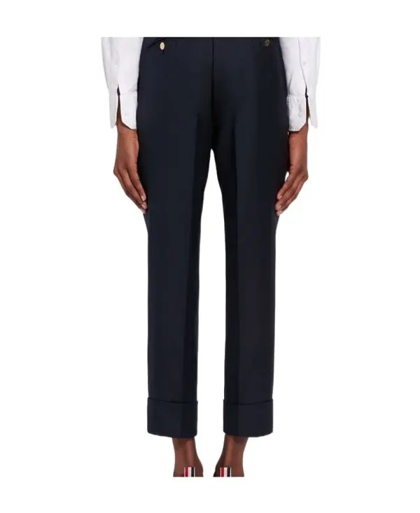 Thom Browne Super 120s Twill Tailored Trousers - Navy Blue