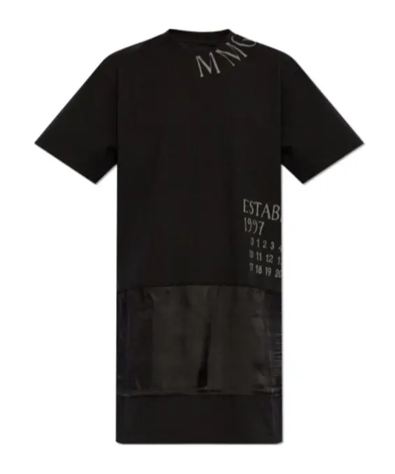 MAISON MARGIELA Short-sleeve Printed T-shirt Dress - Black