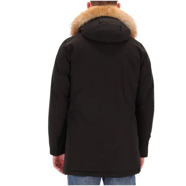 Woolrich Long-sleeved Down Parka With Fur-trimmed Hood