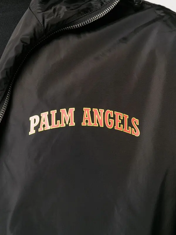 Palm Angels Logo Print Hooded Lightweight Jacket