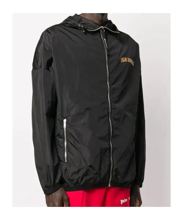 Palm Angels Logo Print Hooded Lightweight Jacket