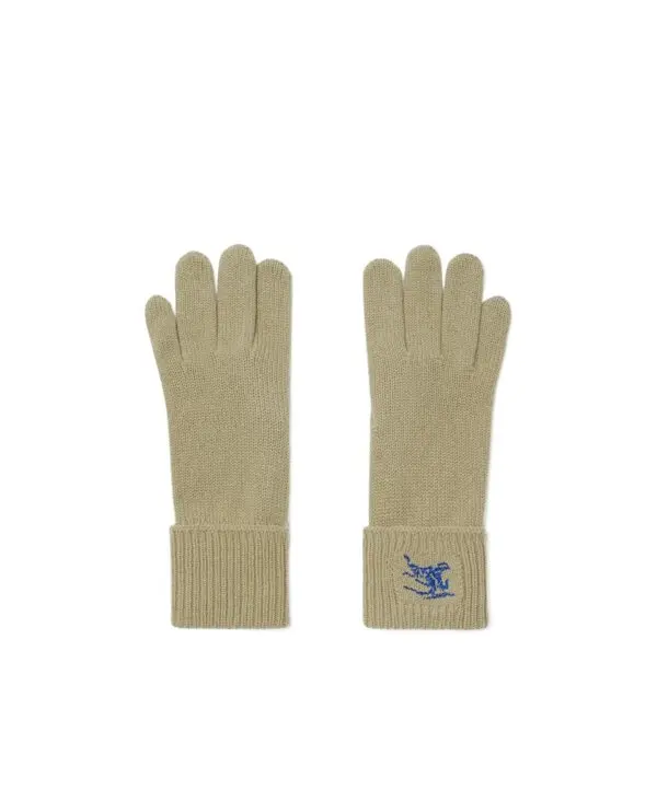 Burberry Equestrian Knight Logo Embroidered Full-finger Gloves - Nude
