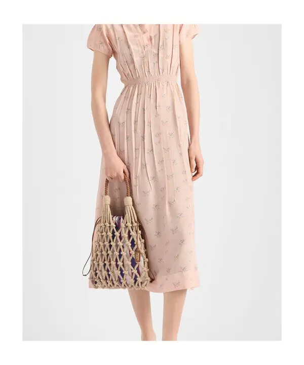 Prada Logo Net Tote Bag - Brown