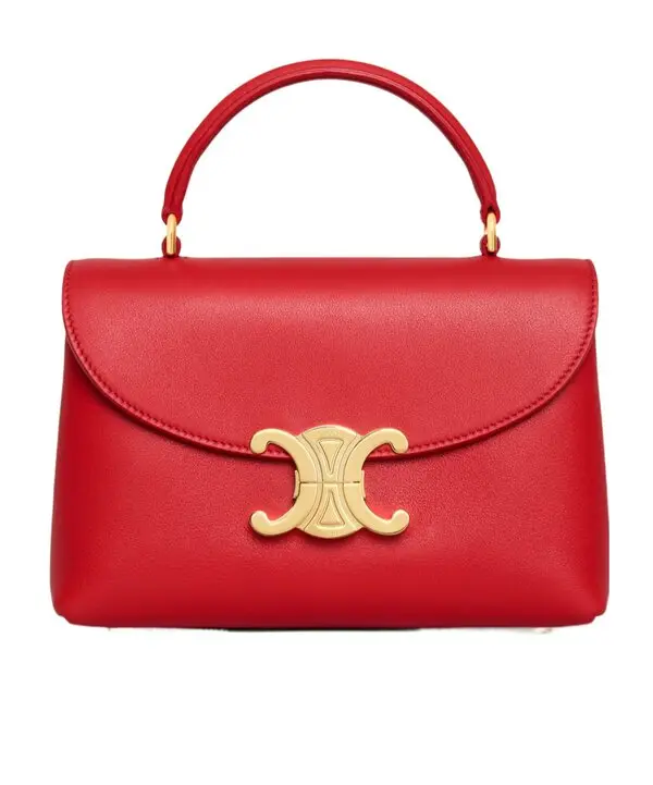 Celine Teen Nino Bag In Supple Grained Calfskin - Super Red
