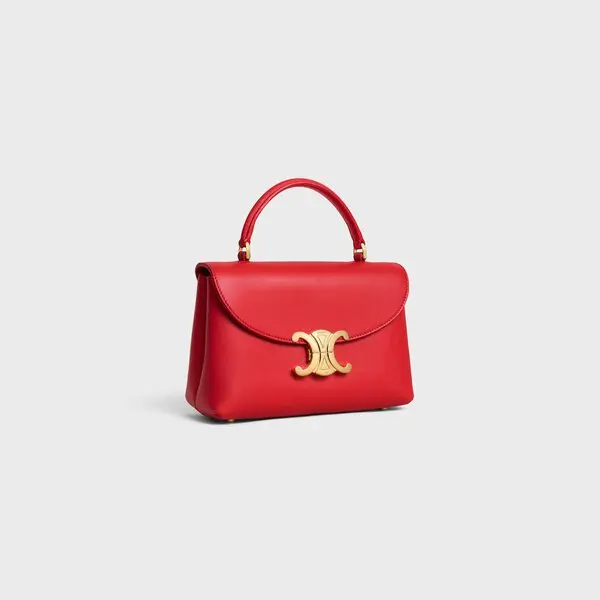 Celine Teen Nino Bag In Supple Grained Calfskin - Super Red
