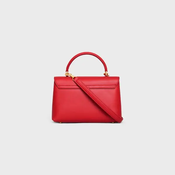 Celine Teen Nino Bag In Supple Grained Calfskin - Super Red