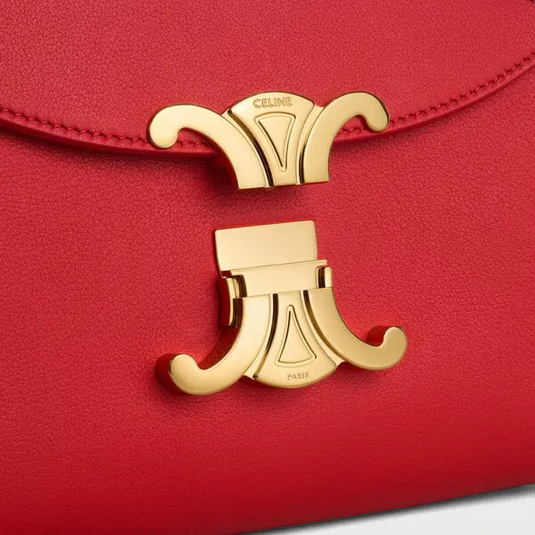Celine Teen Nino Bag In Supple Grained Calfskin - Super Red