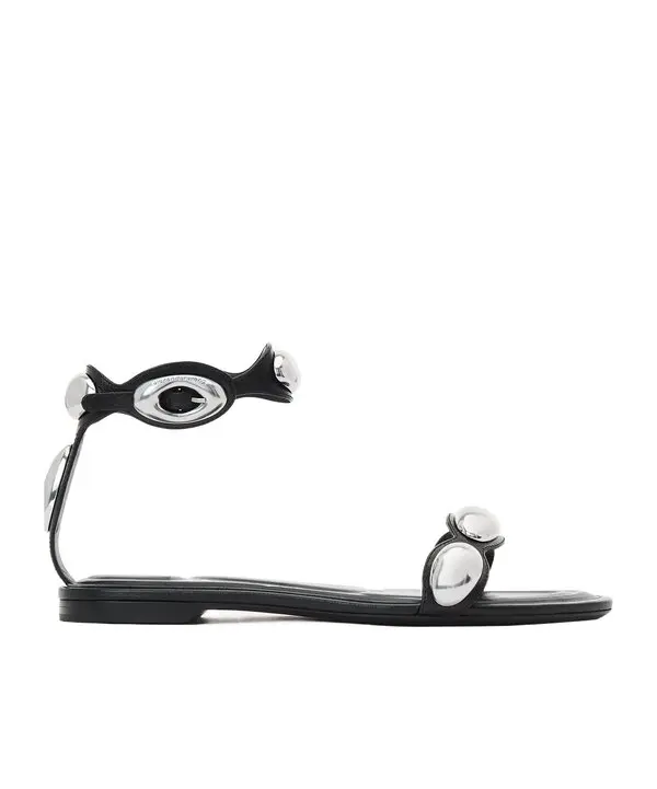 Alexander Wang Dome Leather Ankle Strap Sandals
