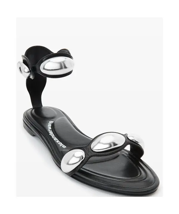 Alexander Wang Dome Leather Ankle Strap Sandals