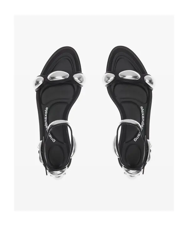 Alexander Wang Dome Leather Ankle Strap Sandals