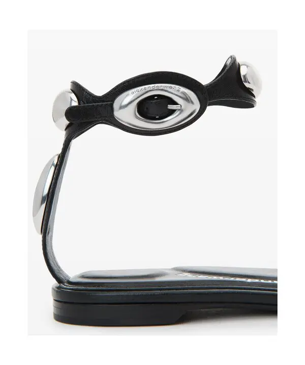 Alexander Wang Dome Leather Ankle Strap Sandals