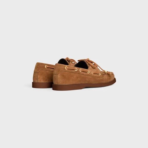 Celine Bateau Suede Calfskin Shoes - Brown