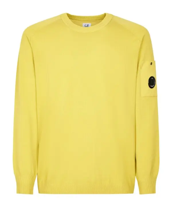 C.P. COMPANY Crewneck Lens Jumper - Yellow
