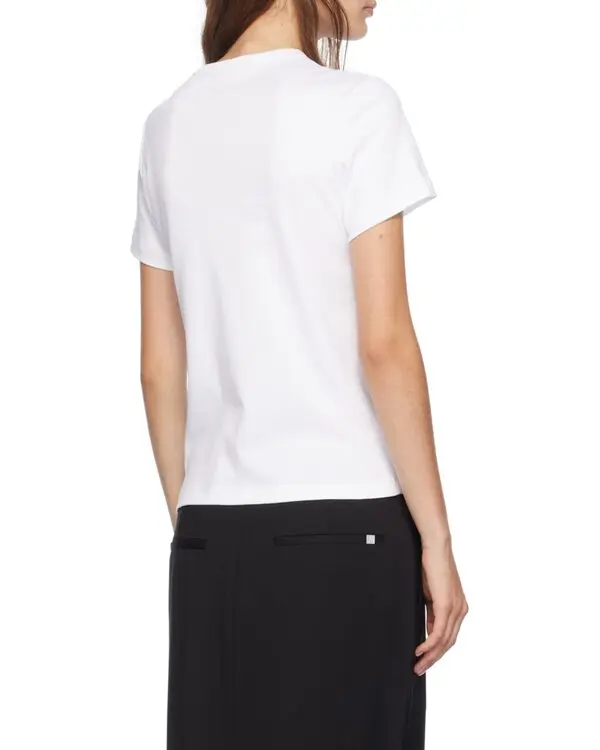 Helmut Lang White Embroidered Logo T-shirt - Multicolor