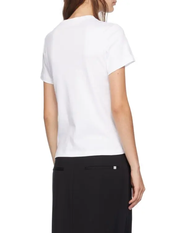 Helmut Lang White Embroidered Logo T-shirt