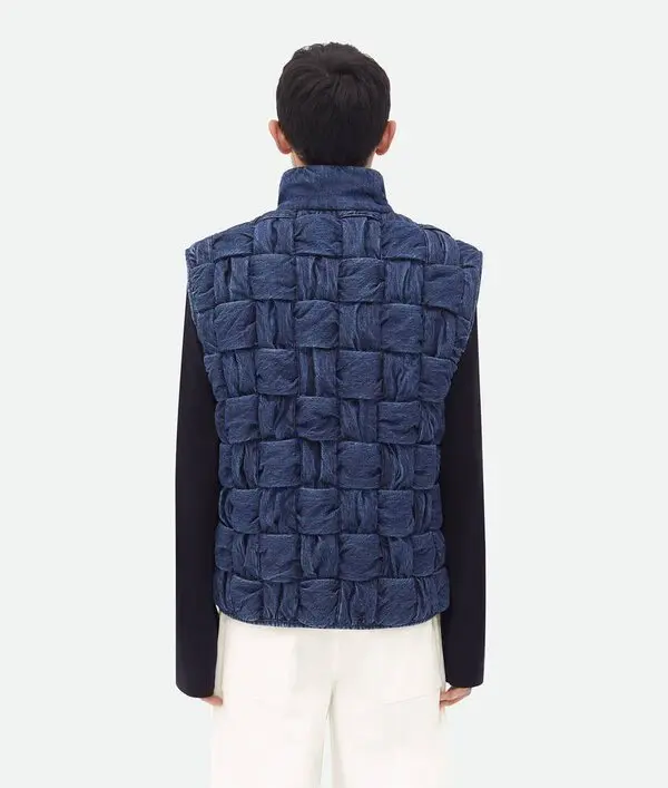Bottega Veneta Intrecciato Denim Gilet