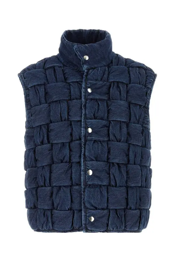 Bottega Veneta Intrecciato Denim Gilet - Blue