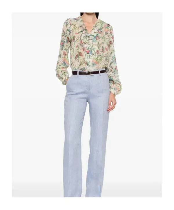 Etro Long Sleeve Floral Print Shirt